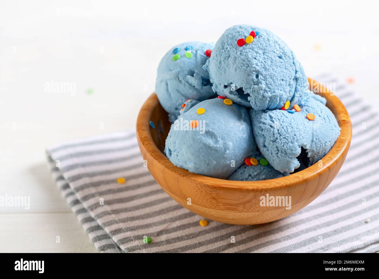 Homemade blue ice cream with anchan tea Stock Photo - Alamy