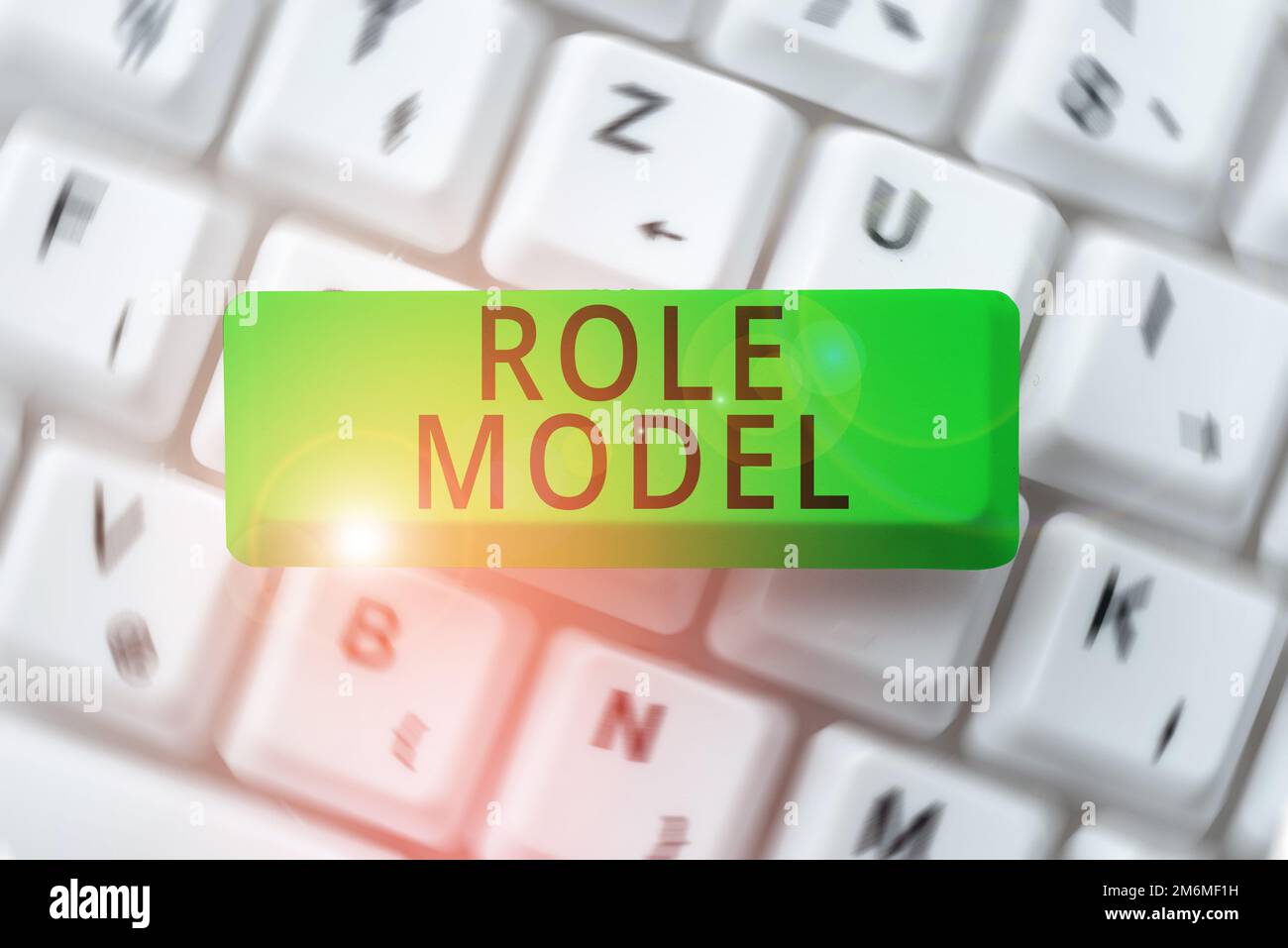 Sign displaying Role Model. Business idea a person looked to by others ...