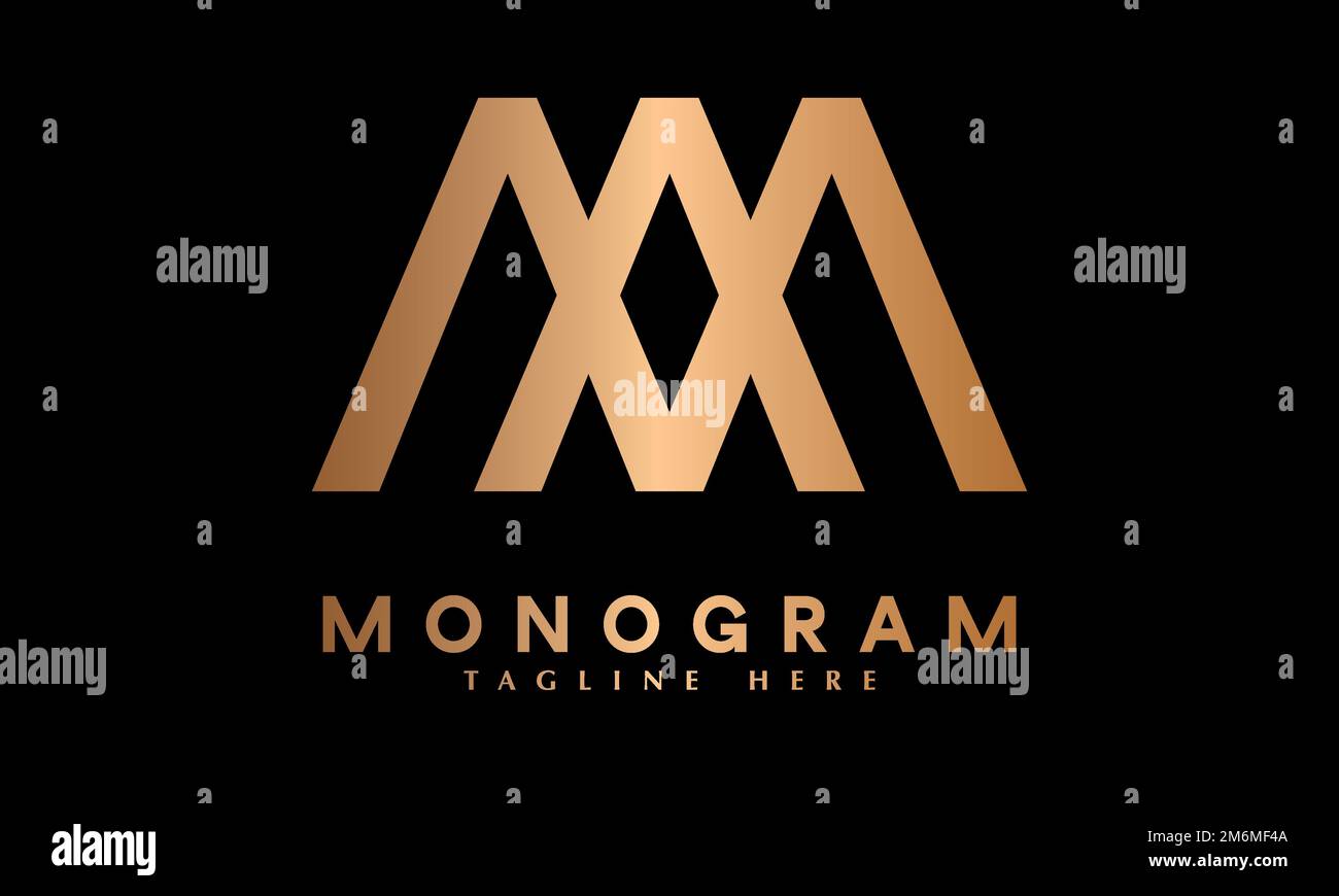 Alphabet am or ma cartoon shape font abstract monogram vector logo ...