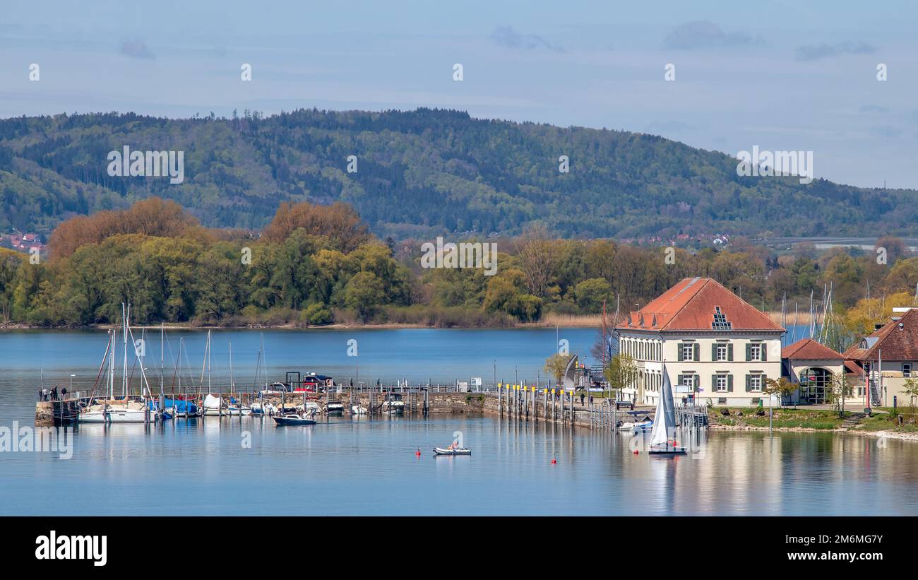 Port facility with former customs house, Bodman-Ludwigshafen on Lake ...