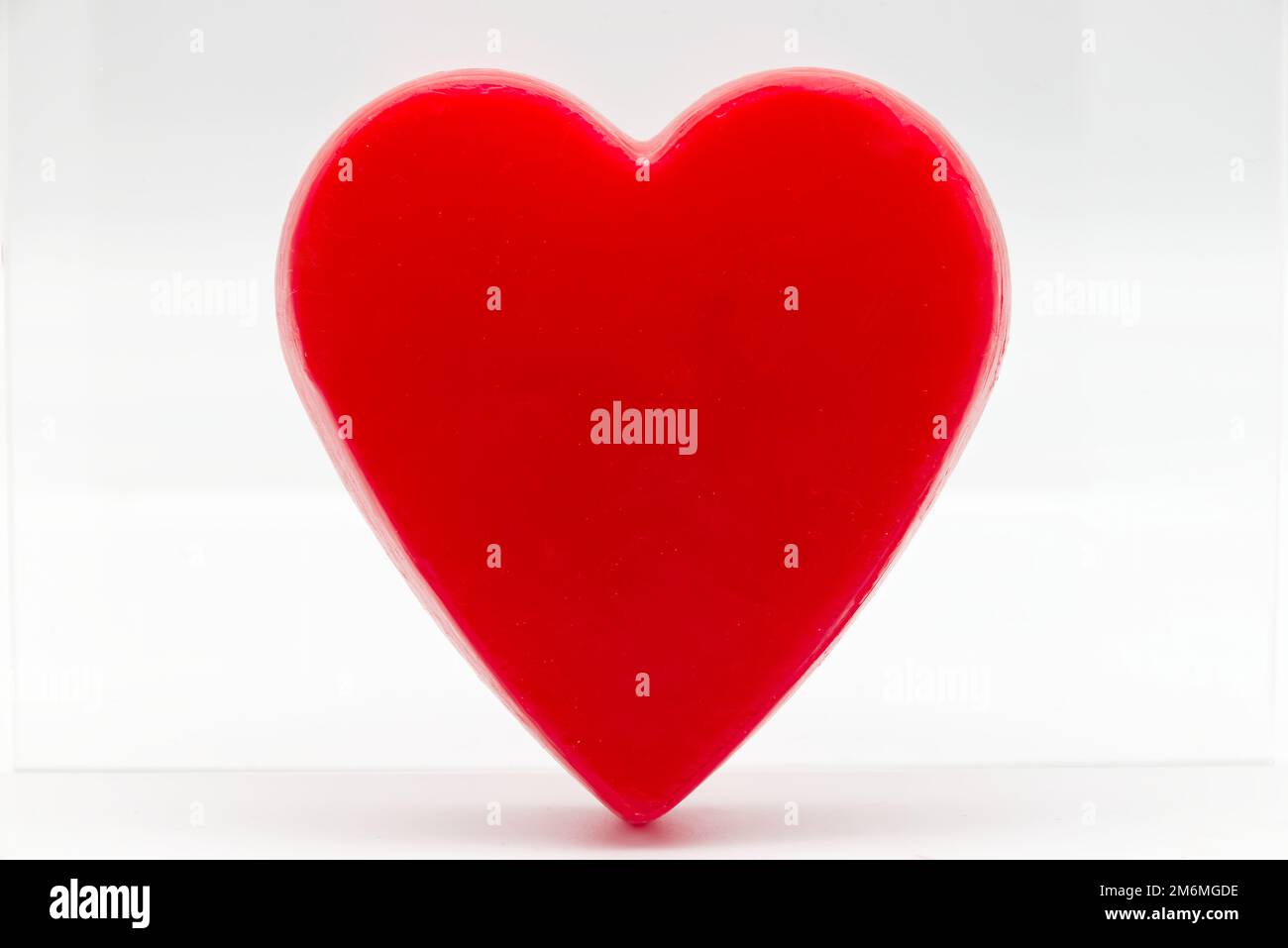Single red heart isolated on a white background. Romantic Valentine's ...