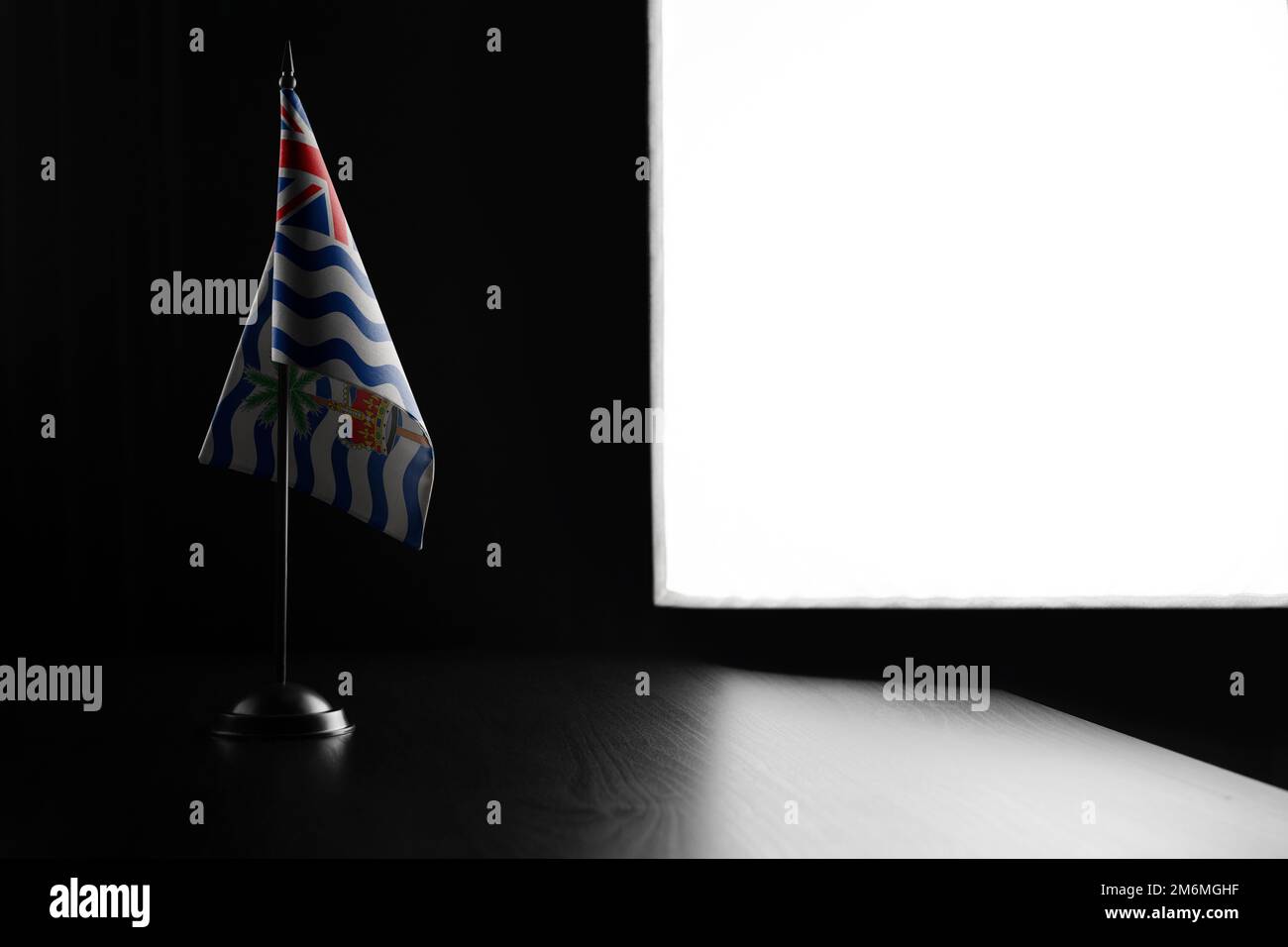Small national flag of the British Indian Ocean Territory on a black ...