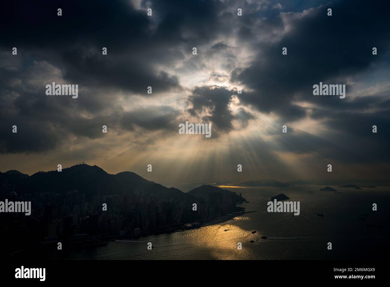High perspective of Hong Kong city landscape Stock Photo - Alamy