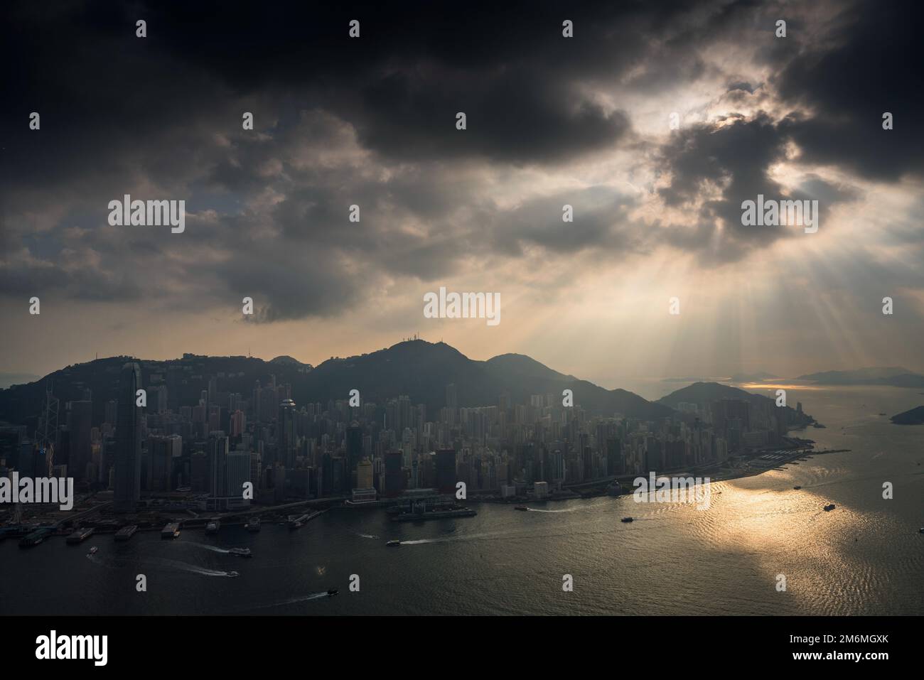High perspective of Hong Kong city landscape Stock Photo - Alamy