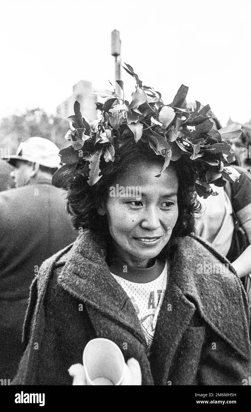 Miki Gorman (USA) winner of the 1976 New York City Marathon Stock Photo ...