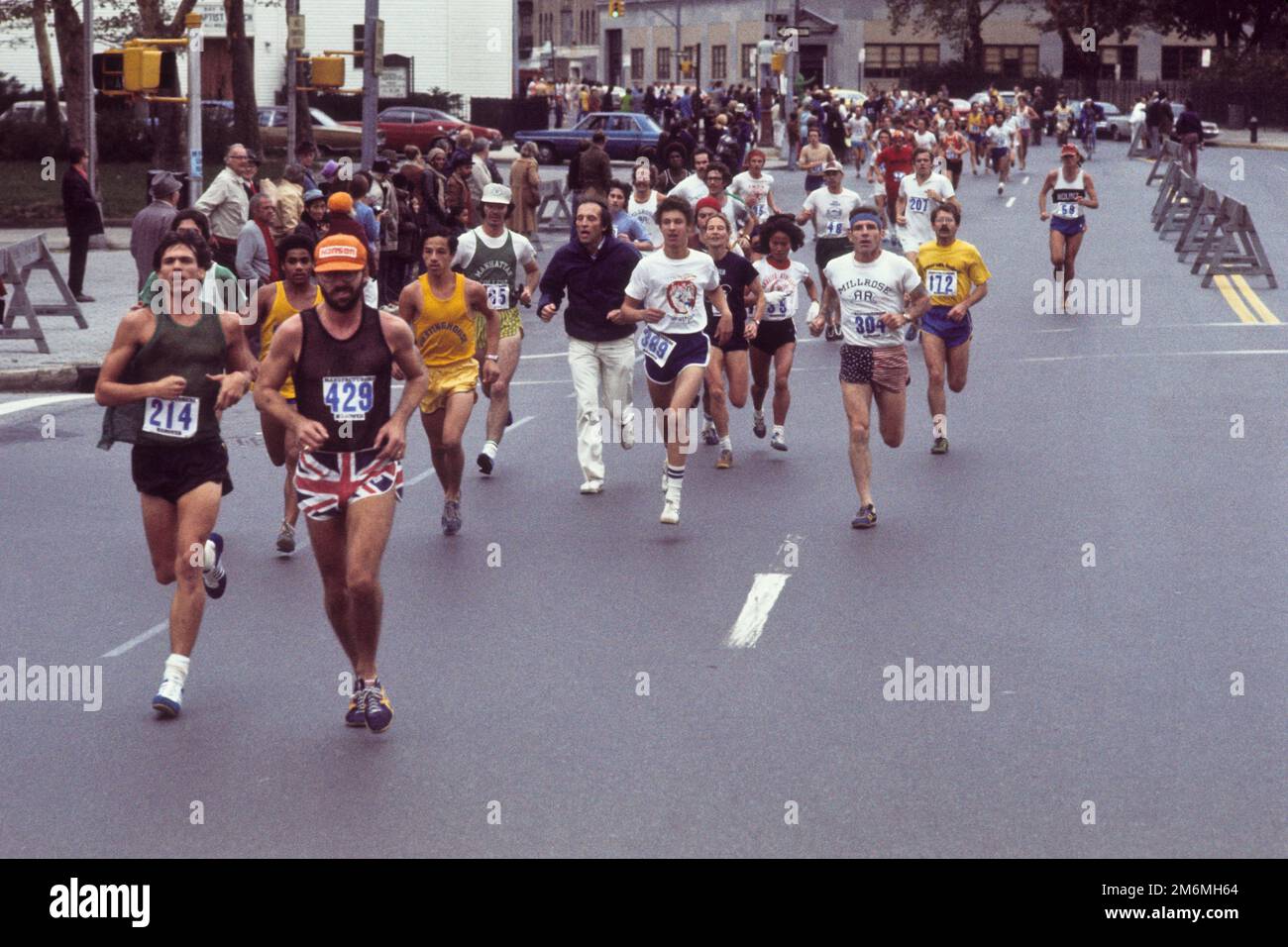 Miki Gorman #39, women's winner, in the pack competing in the 1976 New ...