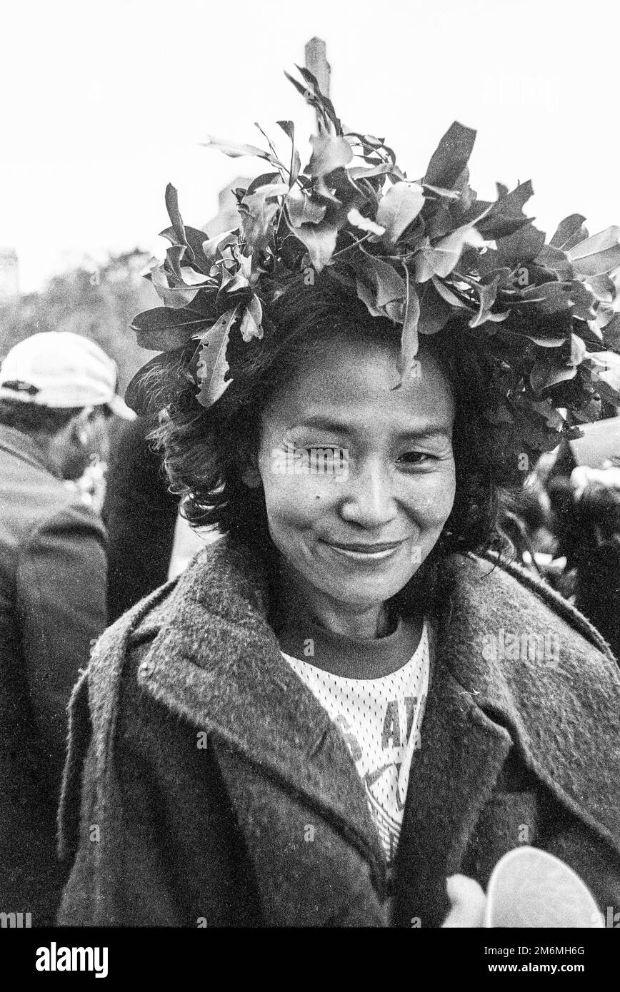 Miki Gorman (USA) winner of the 1976 New York City Marathon Stock Photo ...