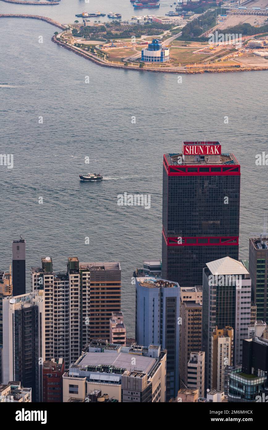 High perspective of Hong Kong city landscape Stock Photo - Alamy