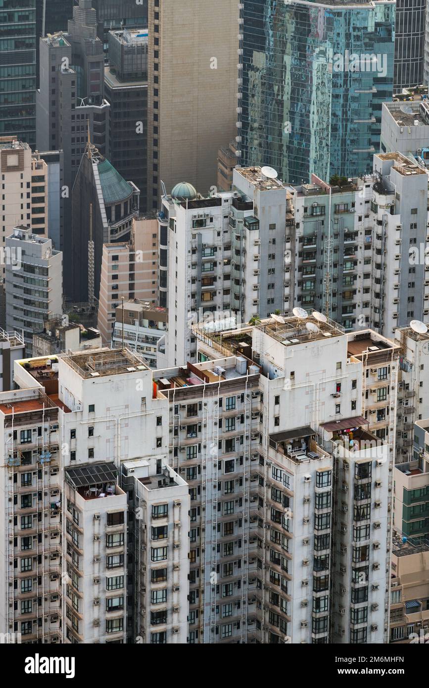 High perspective of Hong Kong city landscape Stock Photo - Alamy