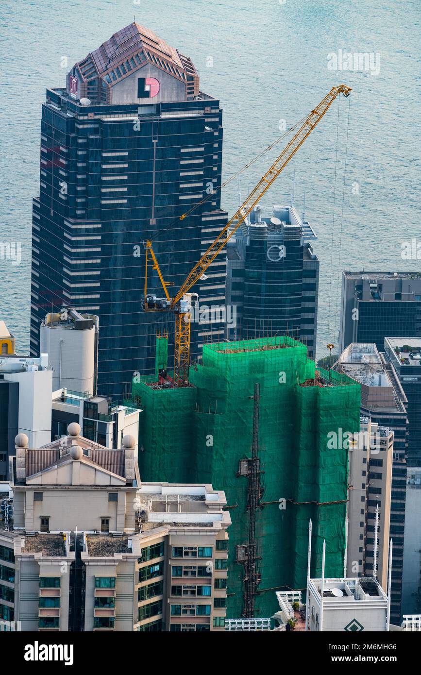 High perspective of Hong Kong city landscape Stock Photo - Alamy