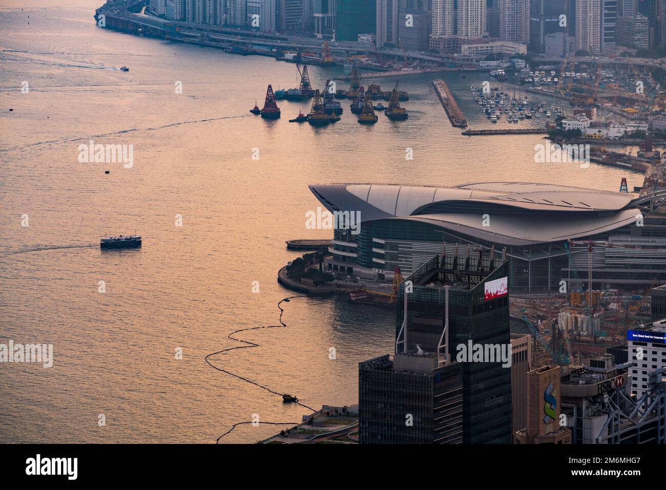 High perspective of Hong Kong city landscape Stock Photo - Alamy