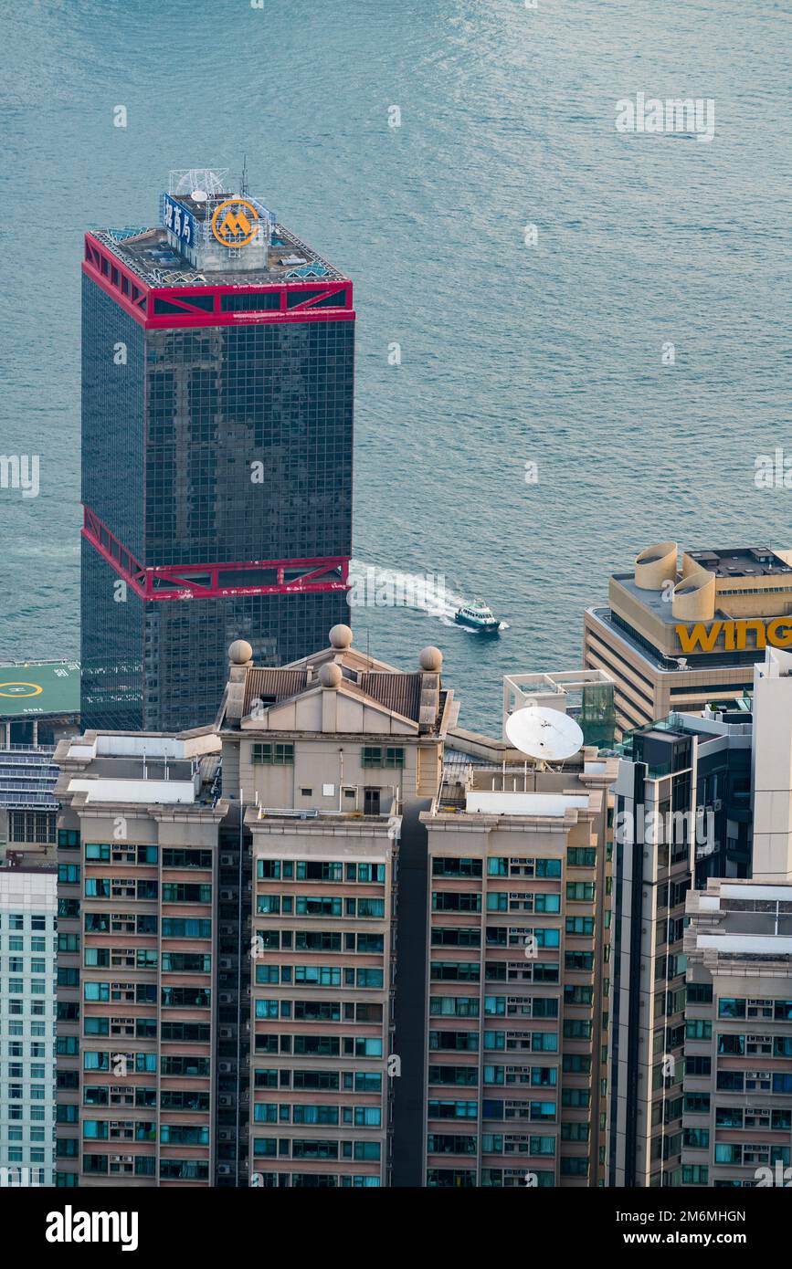 High perspective of Hong Kong city landscape Stock Photo - Alamy