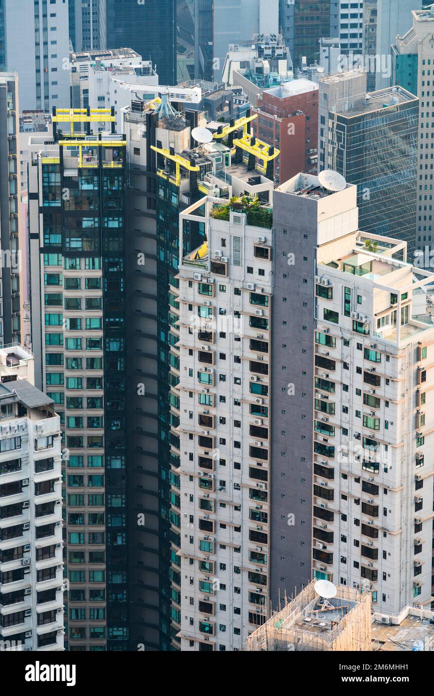 High perspective of Hong Kong city landscape Stock Photo - Alamy