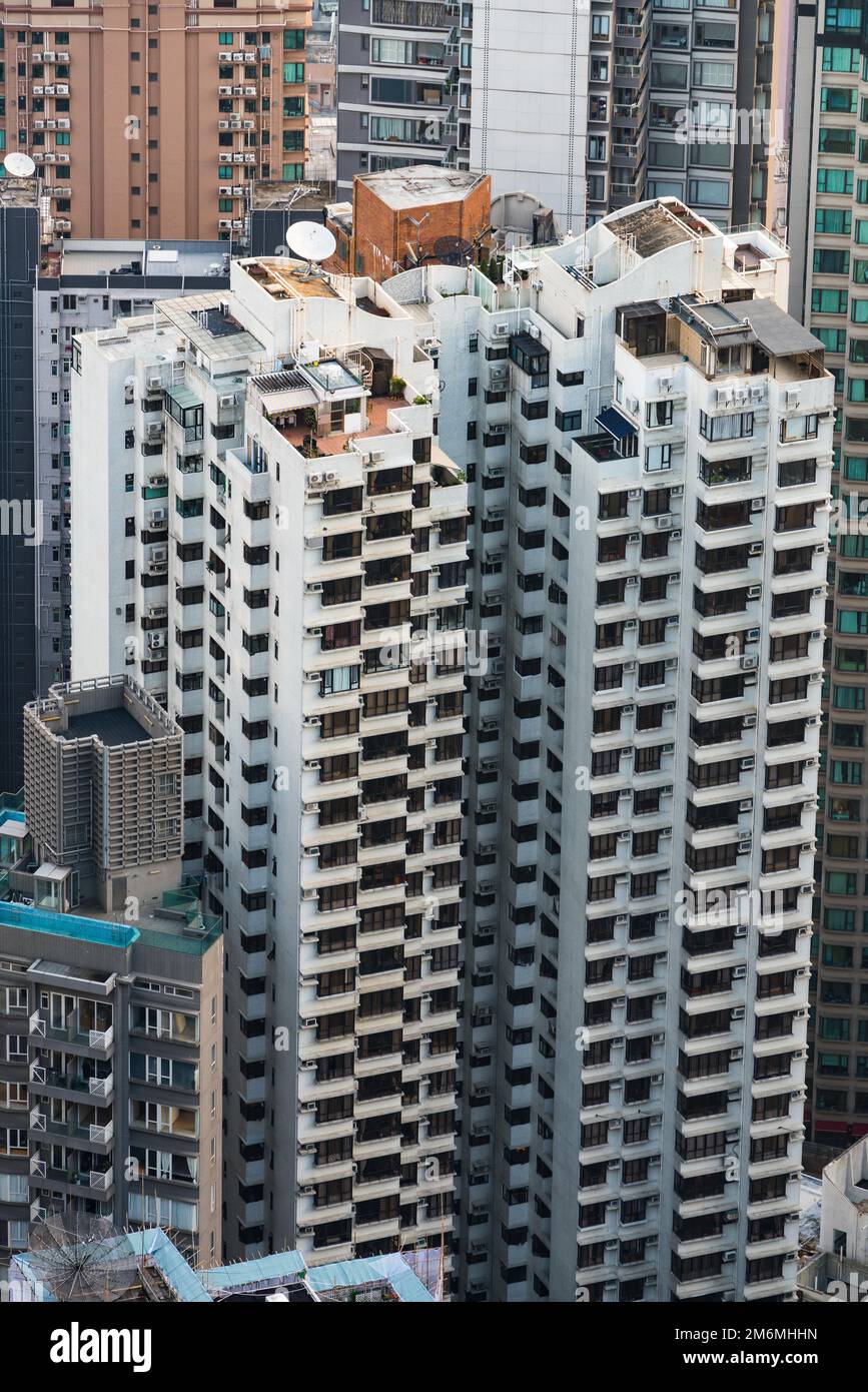 High perspective of Hong Kong city landscape Stock Photo - Alamy