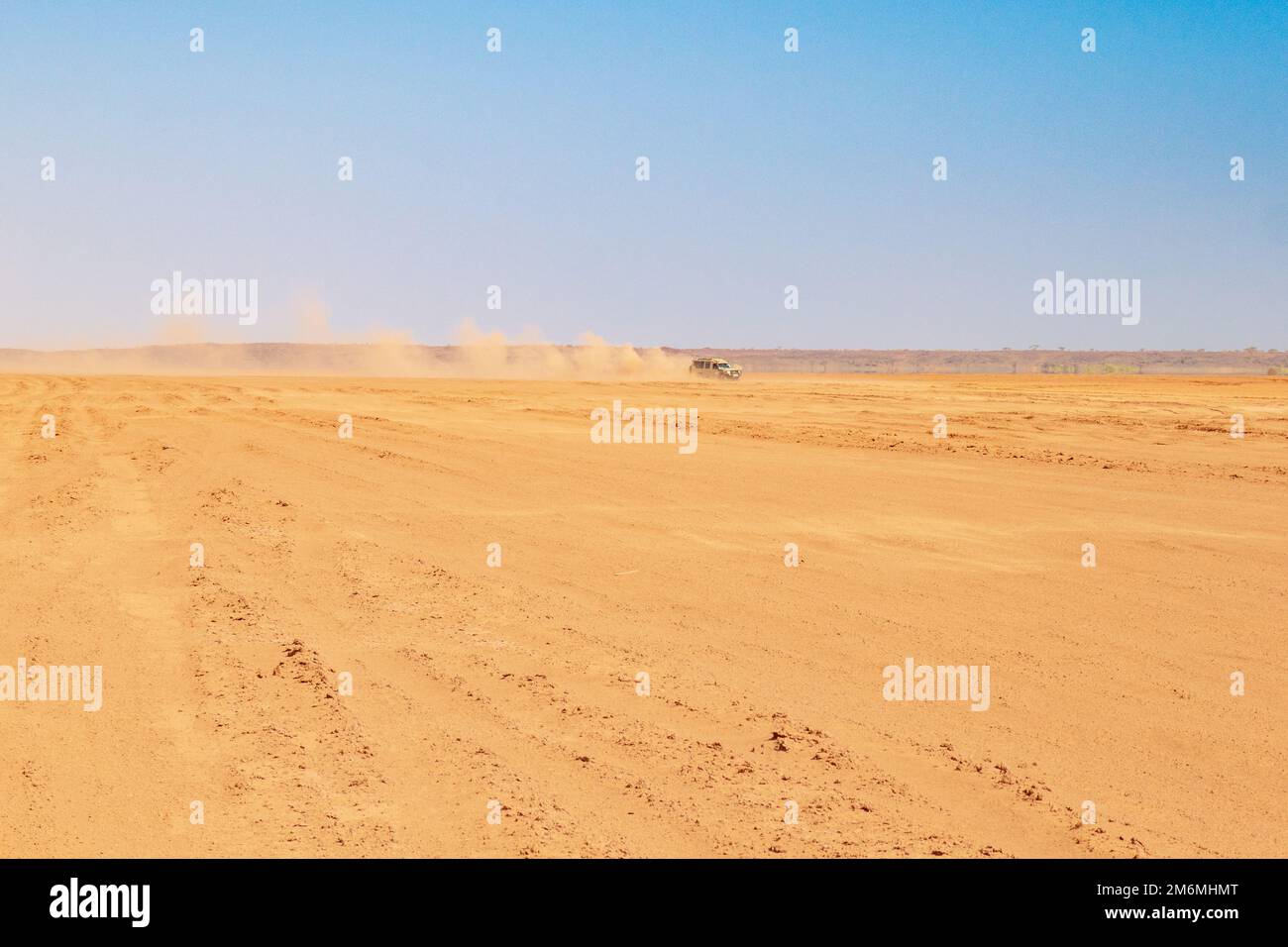 Safari tourist vehicle at Chalbi Desert, Marsabit County, Kenya Stock ...