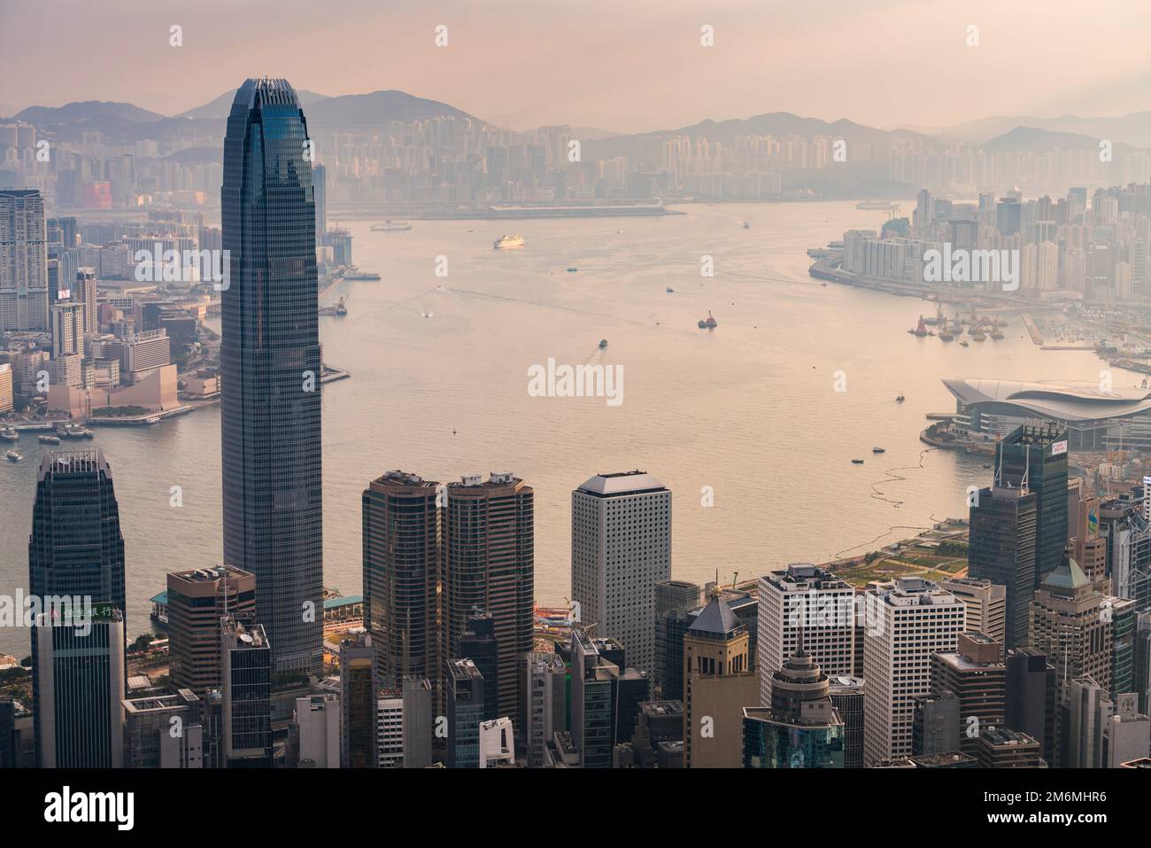 High perspective of Hong Kong city landscape Stock Photo - Alamy
