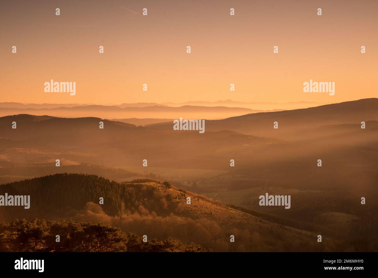 sunset in the mountains of the basque country, spain Stock Photo - Alamy
