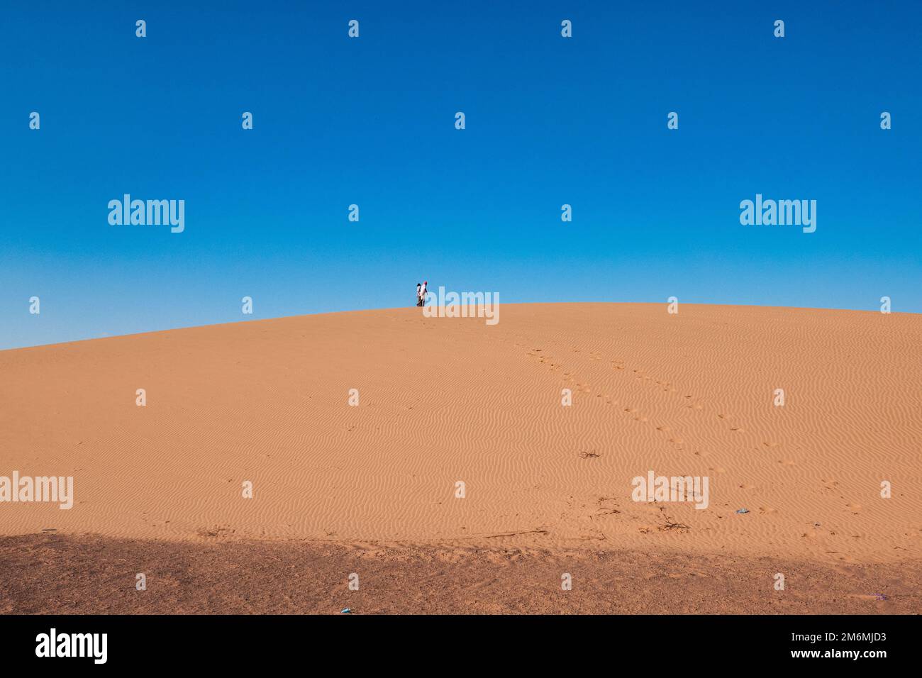 One person walking on a beautiful sand dune at North Horr Sand dunes in ...