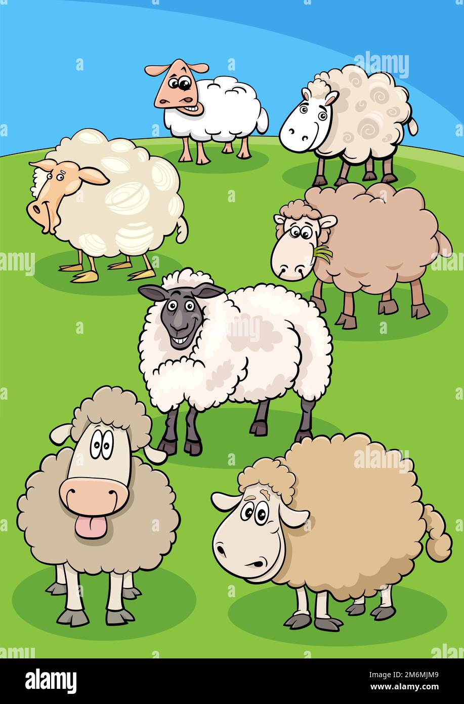 Cartoon illustration cute sheep farm hi-res stock photography and ...