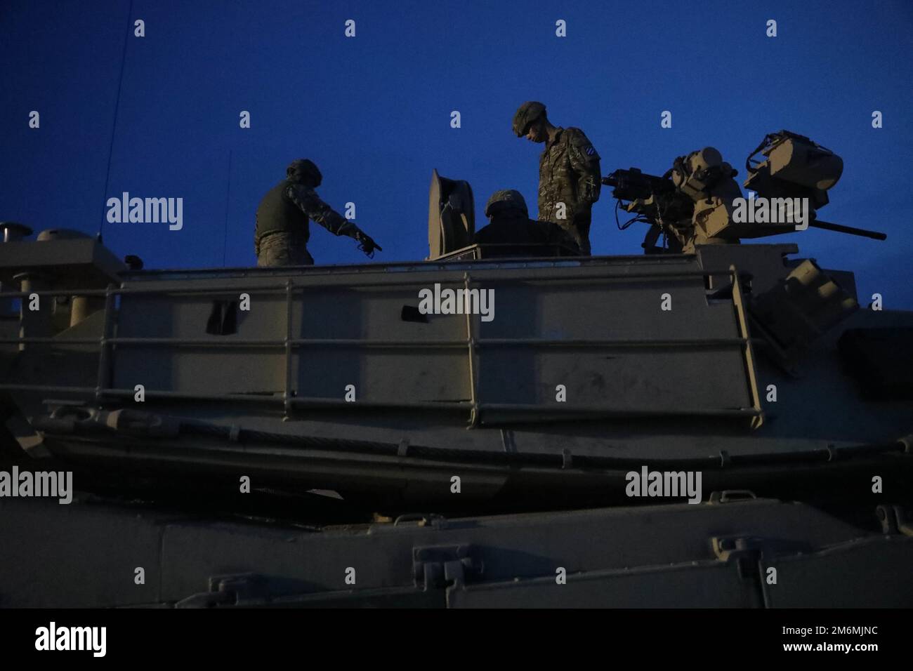 The M1A2 SEPv2 Abrams tank crew assigned to the "Panther Battalion ...