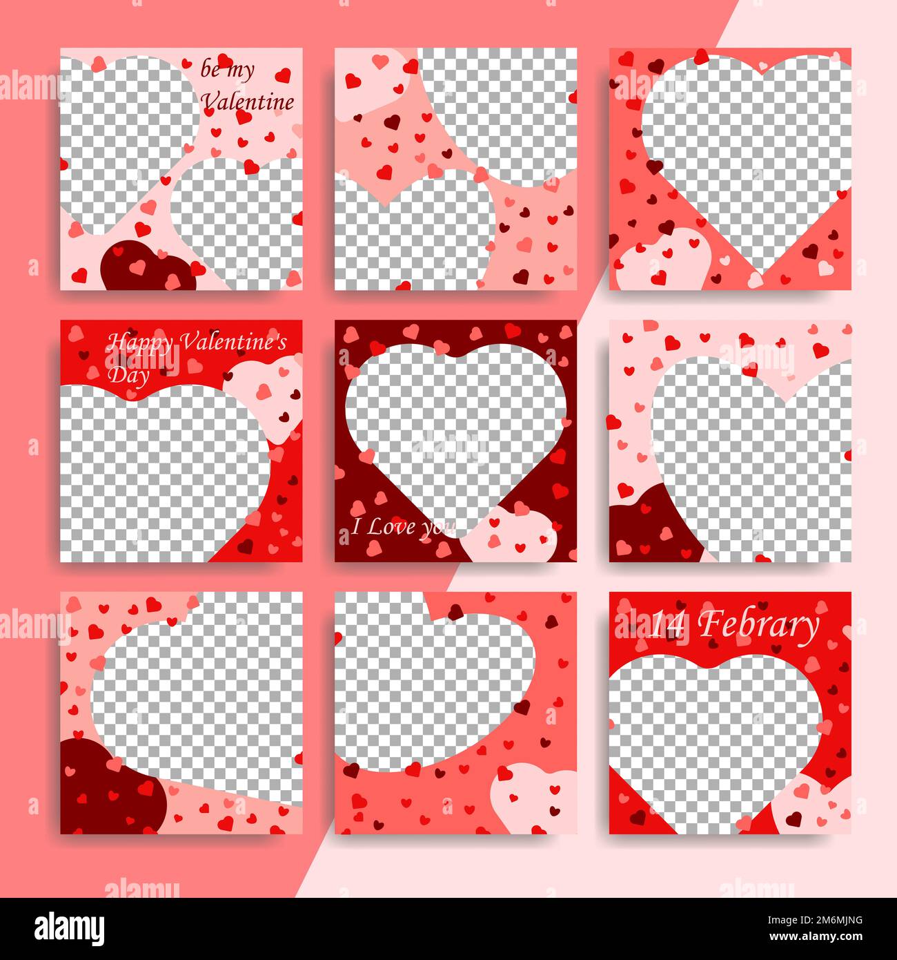 Social media post for valentine's day with pink tones. The concept of ...