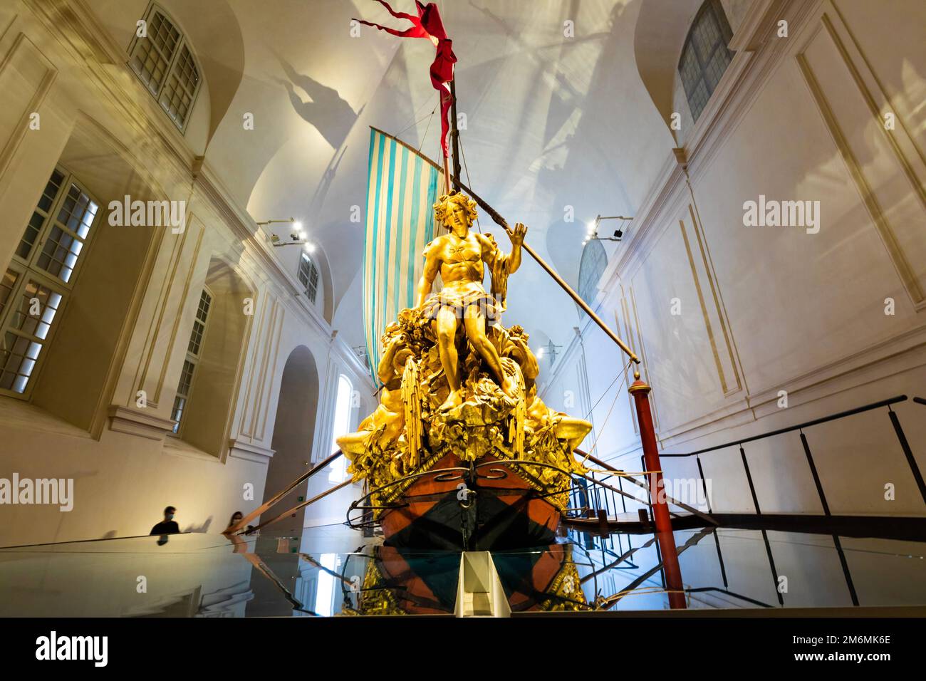 The Bucentaur (Bucintoro). Antique Royal ship of Savoia family. Venaria ...