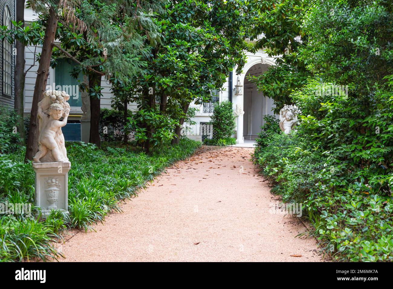 Milan, Italy - Circa June 2021: Italian Villa entrance with garden ...