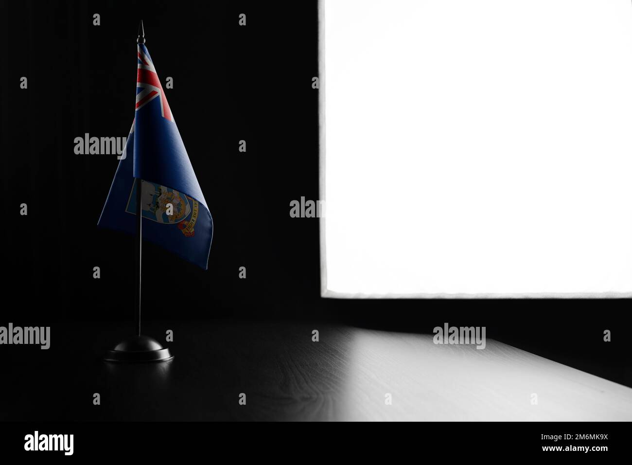 Small national flag of the Falkland Islands on a black background Stock ...