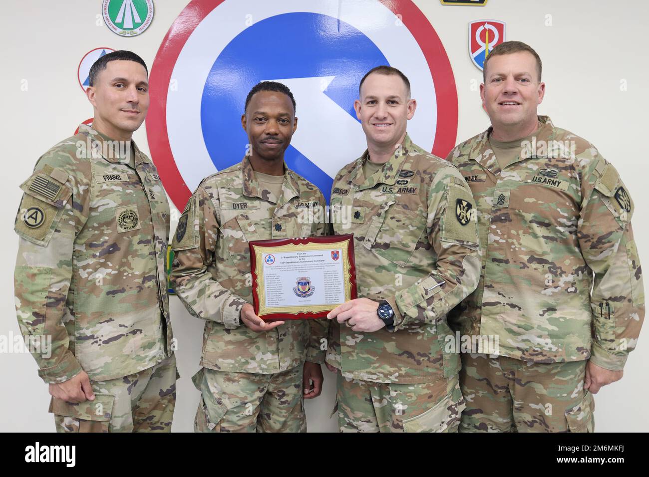 Lt. Col. CM Dyer and Sgt. Maj. David Franks from the G-1 for the 3rd ...