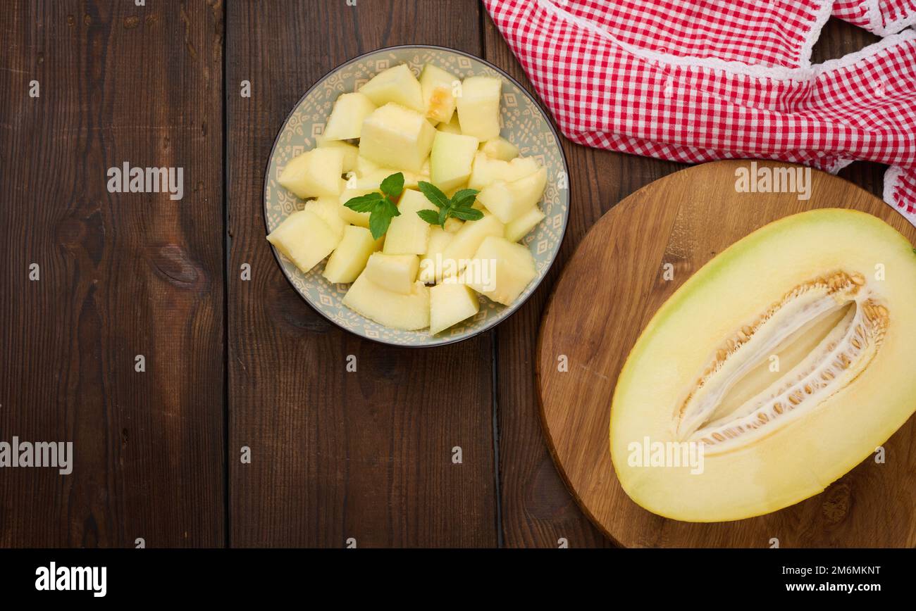Half sweet melon pieces hi-res stock photography and images - Alamy