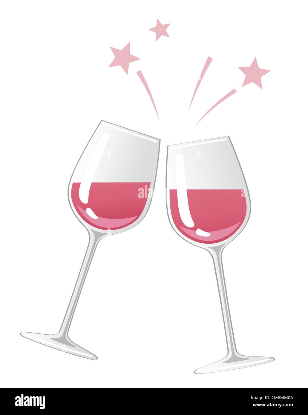 Vector Wine Toast Illustration Isolated On A White Background Stock ...