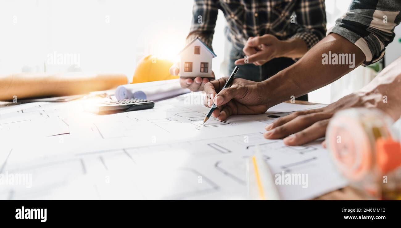 Architecture engineer teamwork meeting working for architectural ...