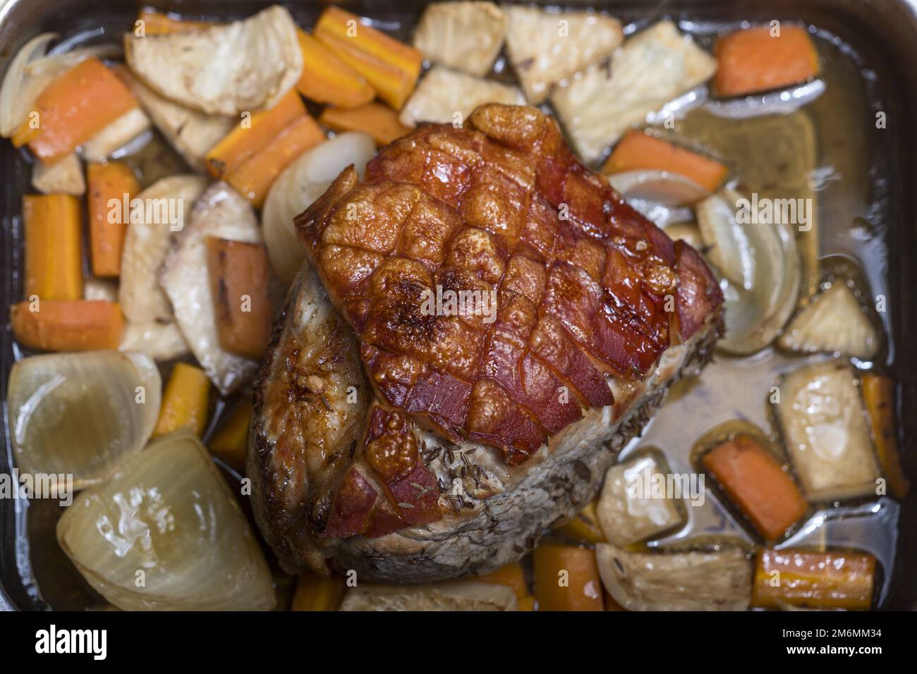 Bavarian roast pork in Reindl Stock Photo - Alamy
