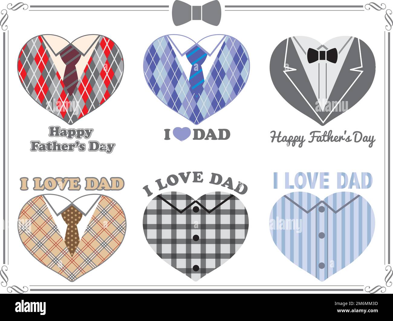 Set of Father’s Day vector icons isolated on a white background Stock ...