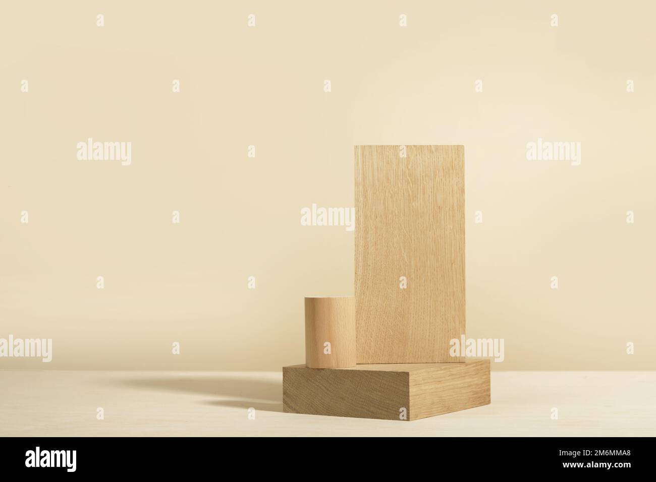Minimalist wooden scene. Abstract minimal empty stage with rectangle ...