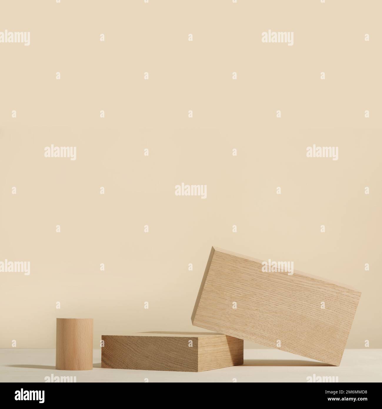 Minimalist wooden scene. Abstract minimal empty stage with rectangle ...