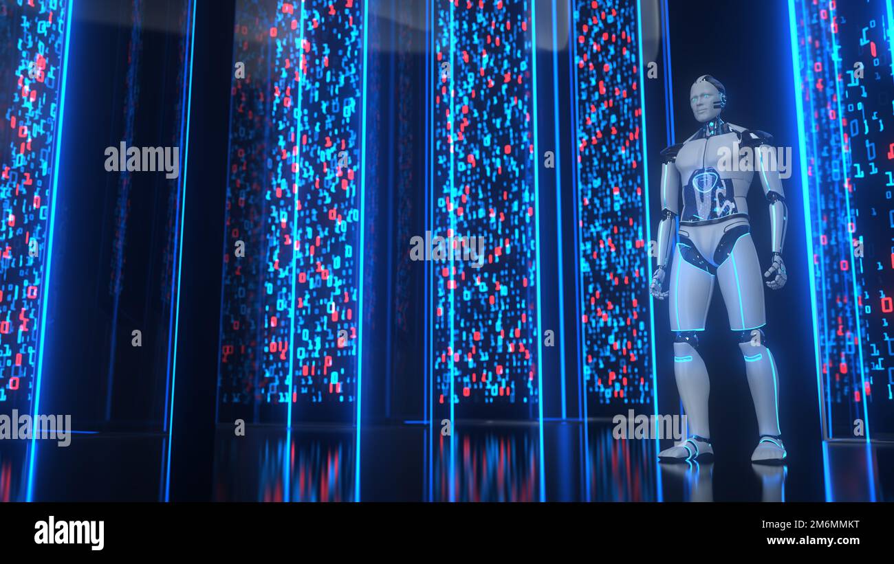 Humanoid Robot Data Block Stock Photo - Alamy