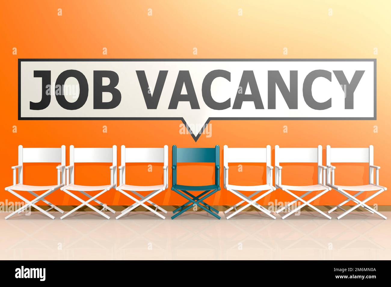 Row of chairs with job vacancy concept Stock Photo - Alamy