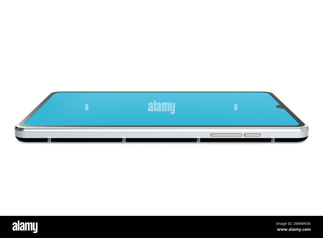 Smart phone with blue screen isolated Stock Photo - Alamy