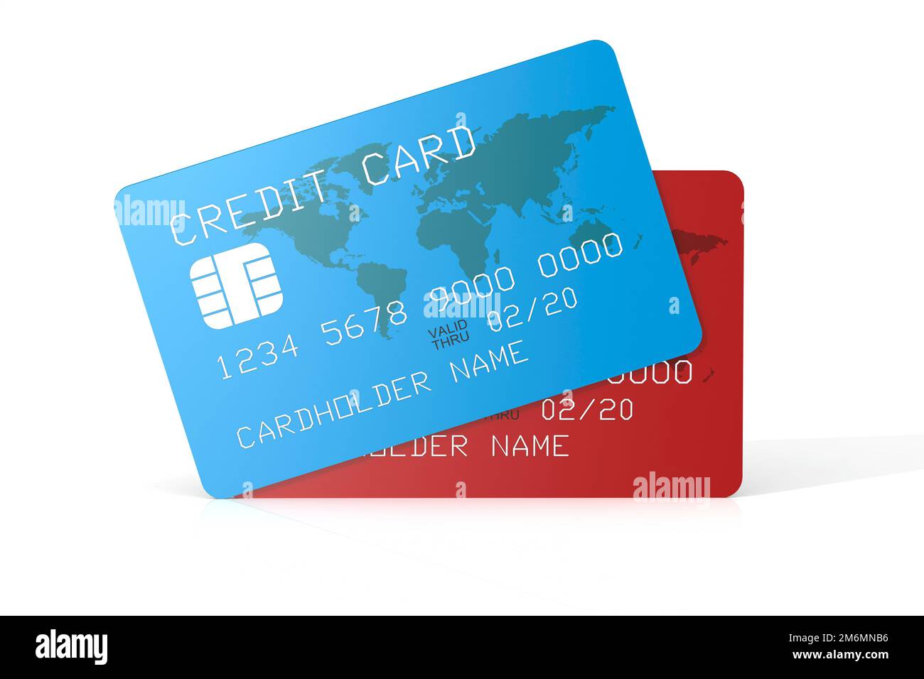 Blue and red credit card isolated Stock Photo - Alamy