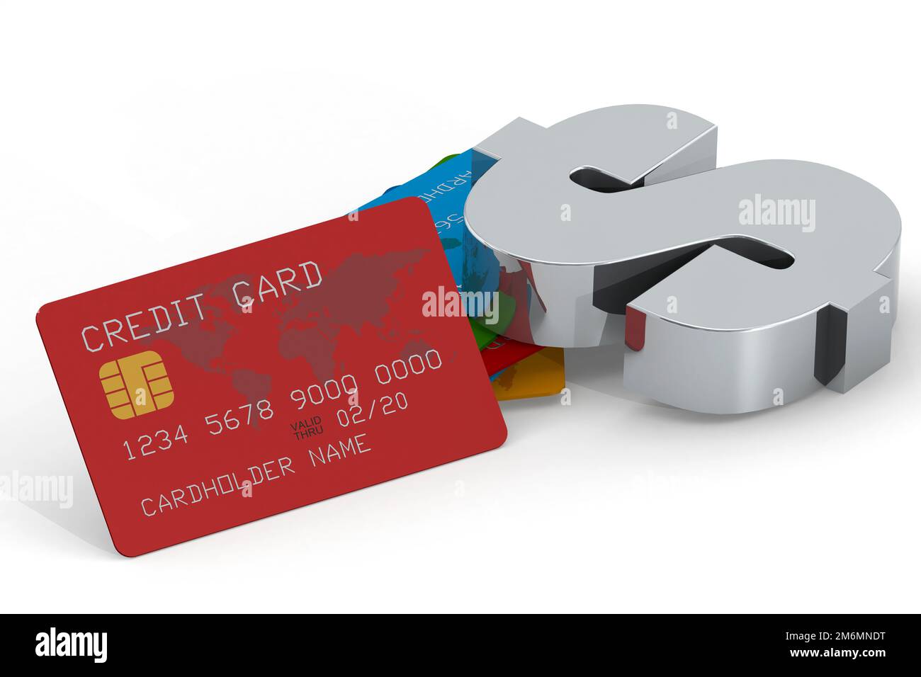 Dollar sign and credit card isolated on white background Stock Photo ...