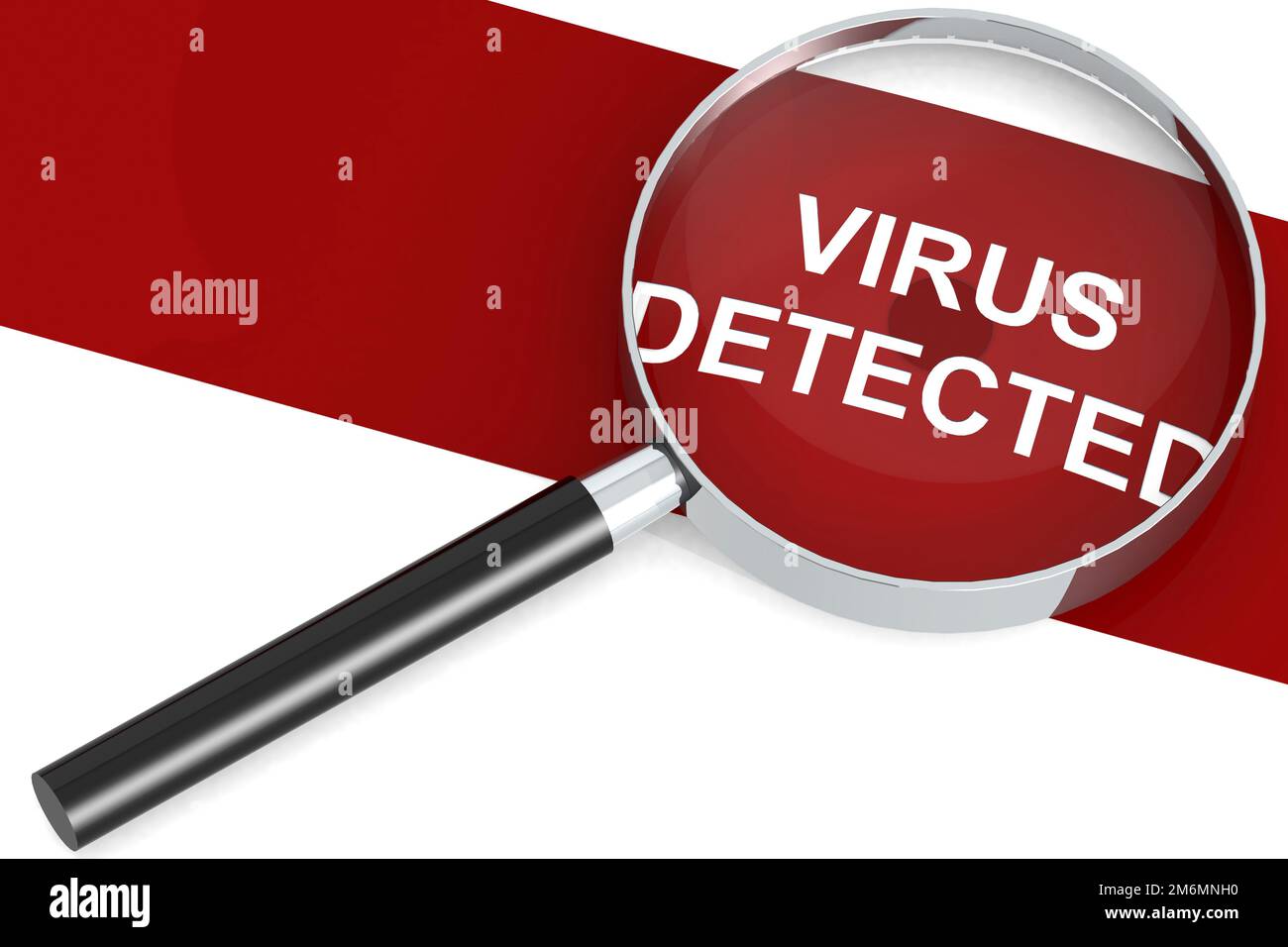 Virus detected word under magnifying glass Stock Photo - Alamy