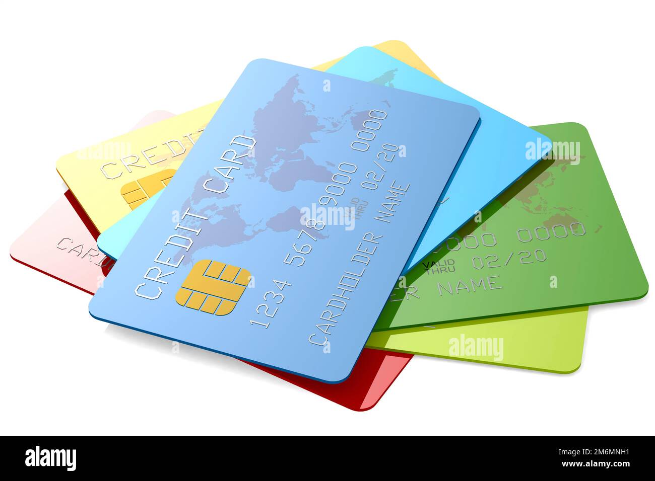 Multiple credit cards with various of color Stock Photo - Alamy