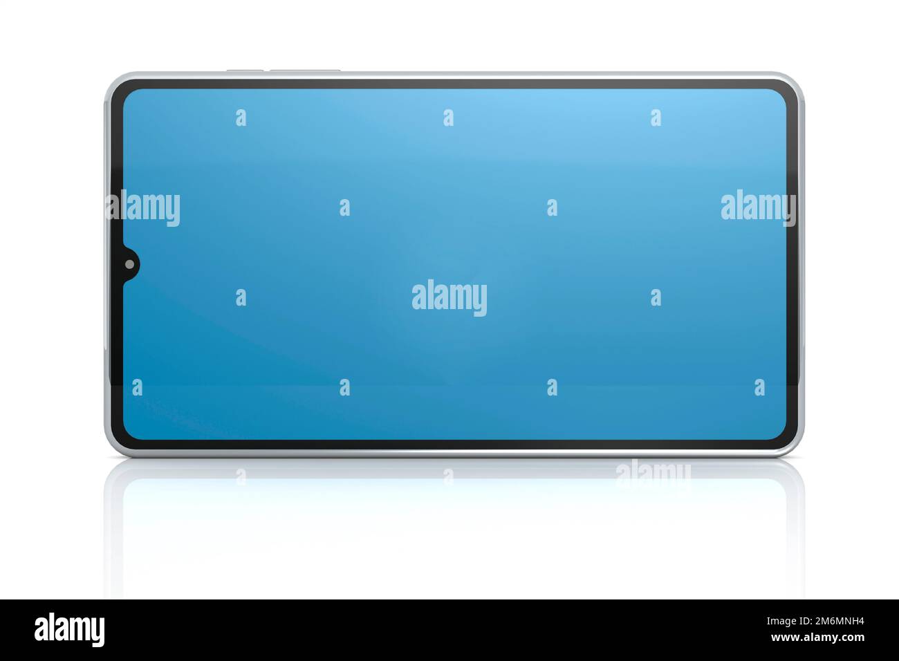 Blue screen smart phone isolated on white background Stock Photo - Alamy