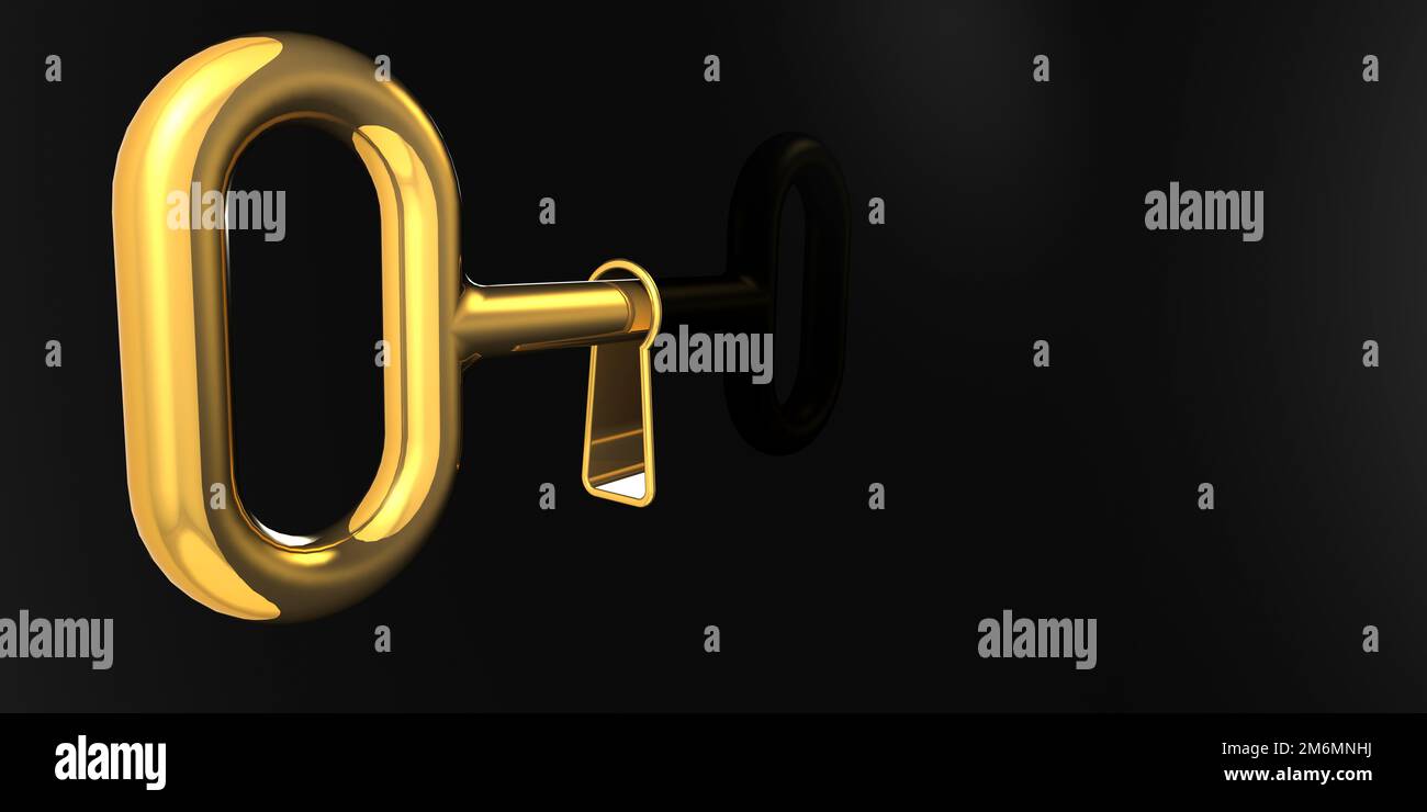 Golden house key isolated Stock Photo - Alamy