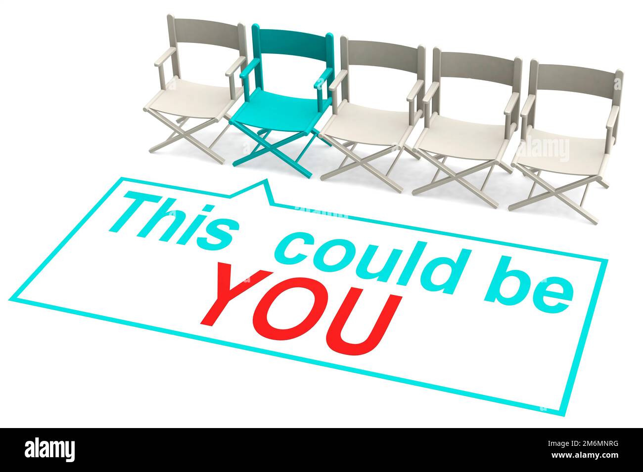 This could be you concept with row of chair Stock Photo - Alamy