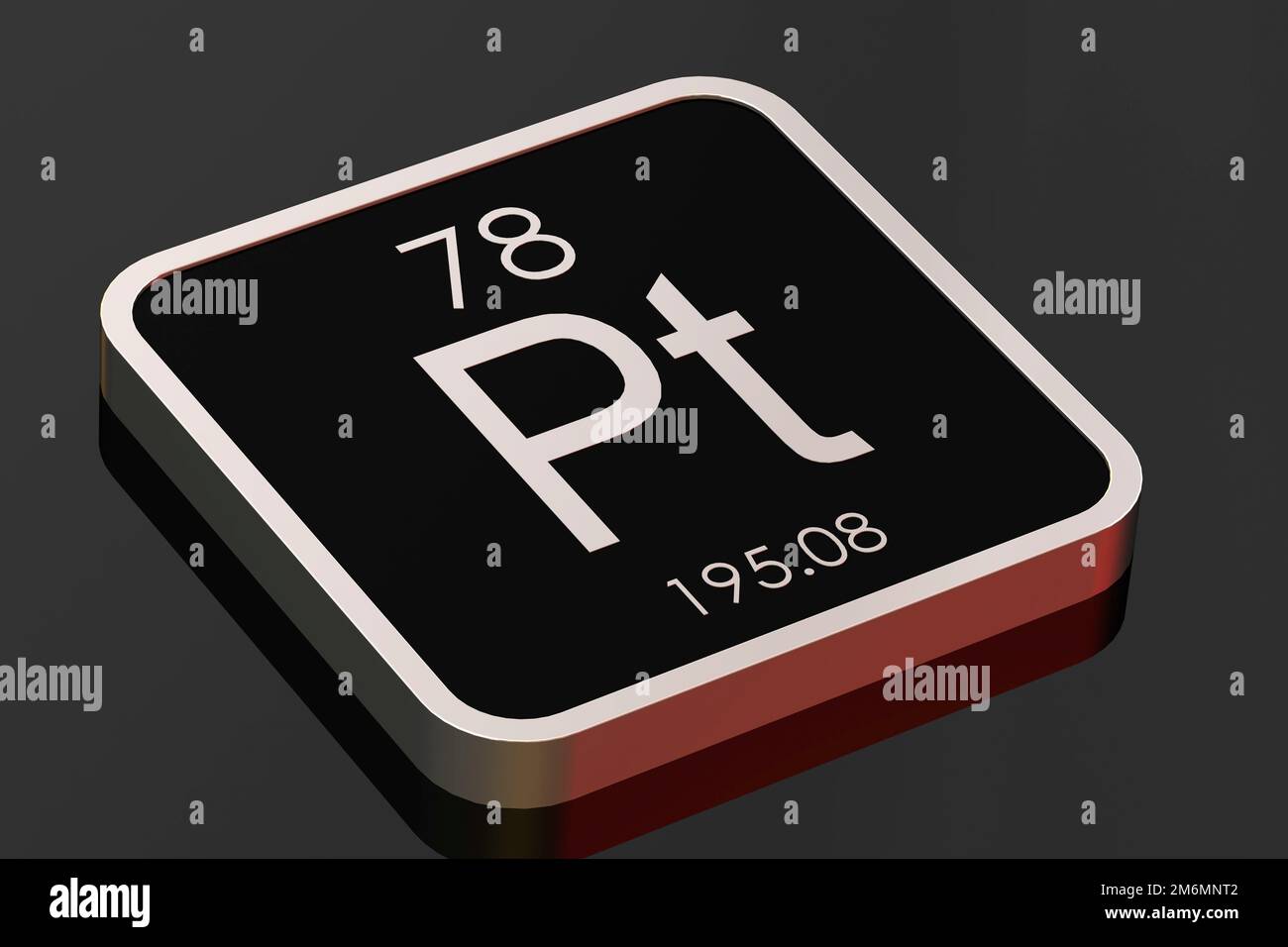 Platinum element from periodic table on black square block Stock Photo ...