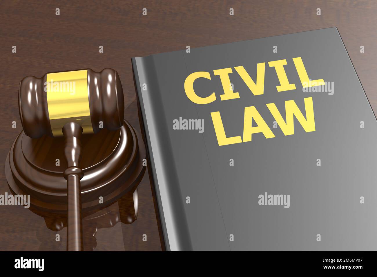 Judge gavel with civil law word on book Stock Photo - Alamy