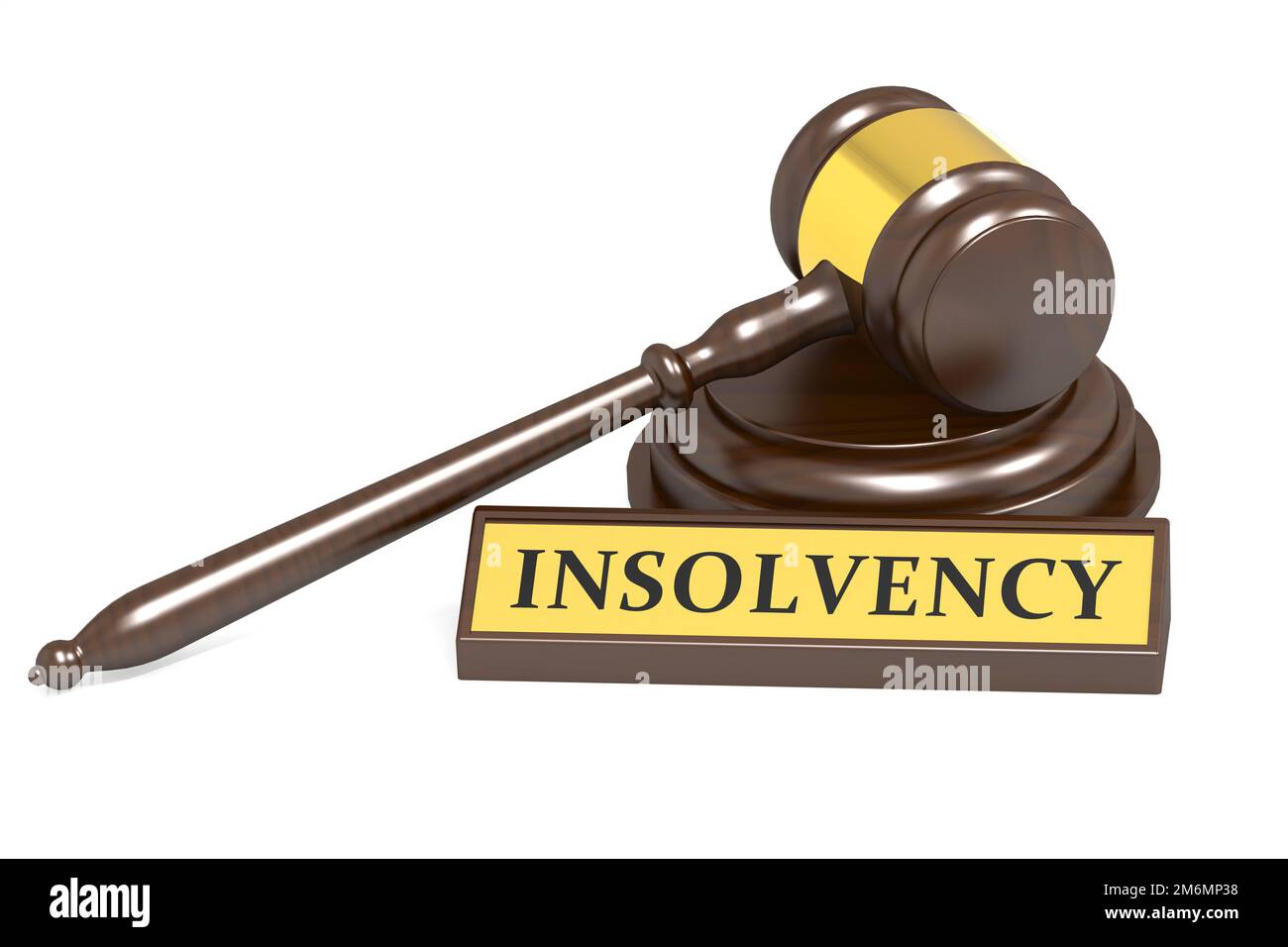 Judge gavel and insolvency banner Stock Photo - Alamy