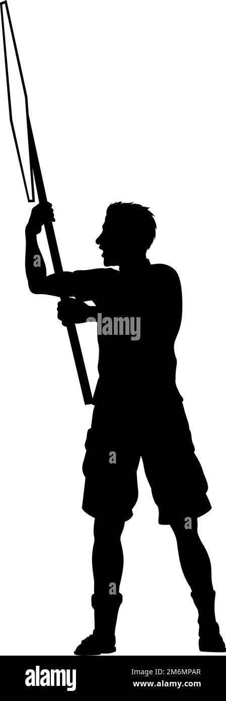 Protest Rally March Picket Sign Silhouette Person Stock Vector Image ...